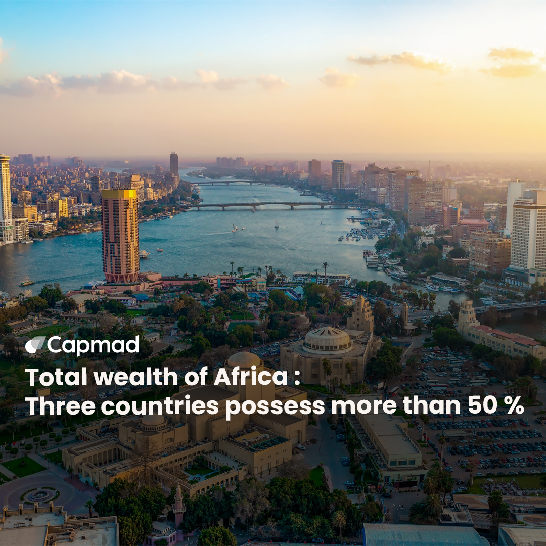 Total wealth of Africa : Three countries possess more than 50 %